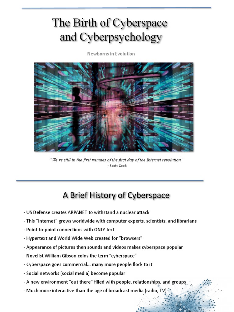 The Birth of Cyberspace and Cyberpsychology: Newborns in Evolution ...
