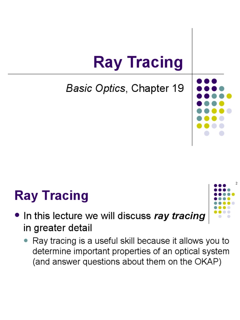 Ray Tracing: Basic Optics, Chapter 19 | PDF | Optics | Atomic