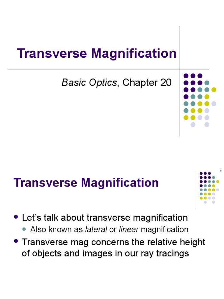 Transverse Magnification: Basic Optics, Chapter 20 | PDF | Natural Philosophy | Electromagnetic ...