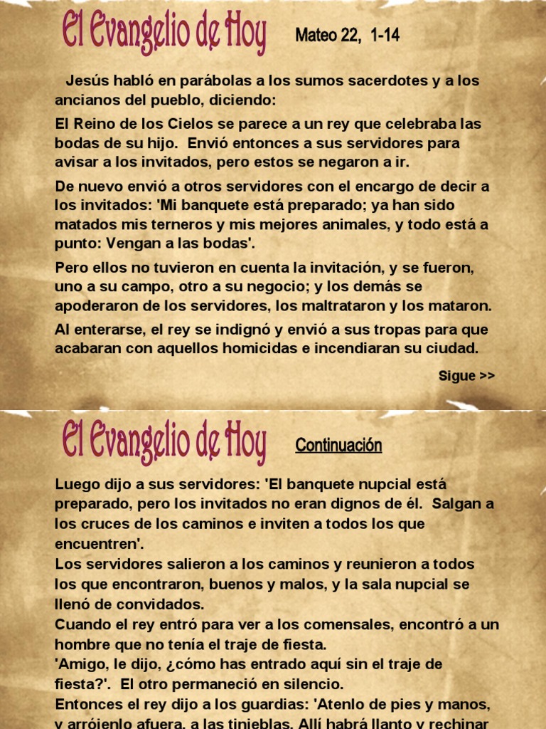 Mateo 22 1 14 | PDF | Jesús