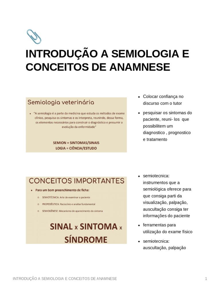 Introduo A Semiologia e Conceitos de Anamnese | PDF | Epidemiologia ...