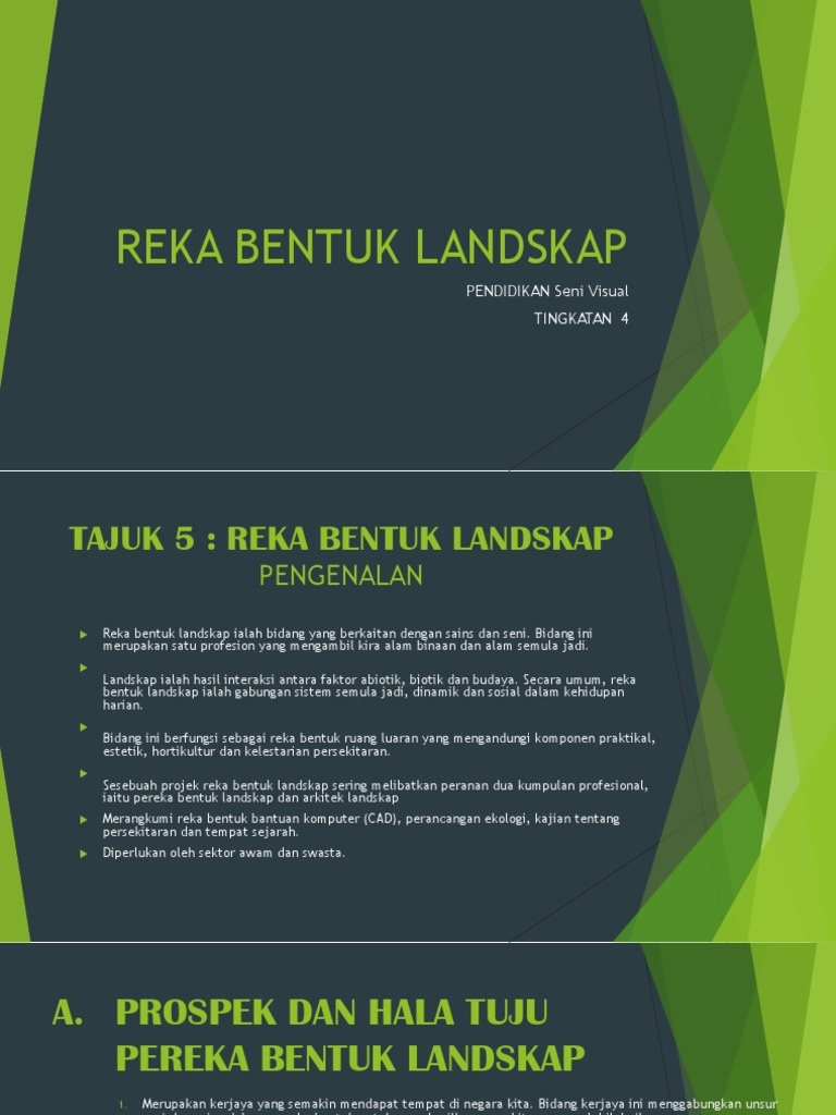 Reka Bentuk Landskap PSV Tingkatan 4 | PDF