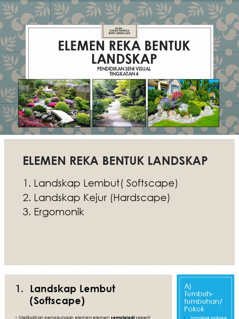 Elemen Reka Bentuk Landskap Tingkatan 4 | PDF