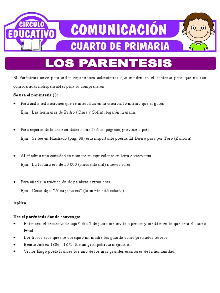 Uso y Ejemplos del Paréntesis en Primaria | PDF | Historia | Poesía