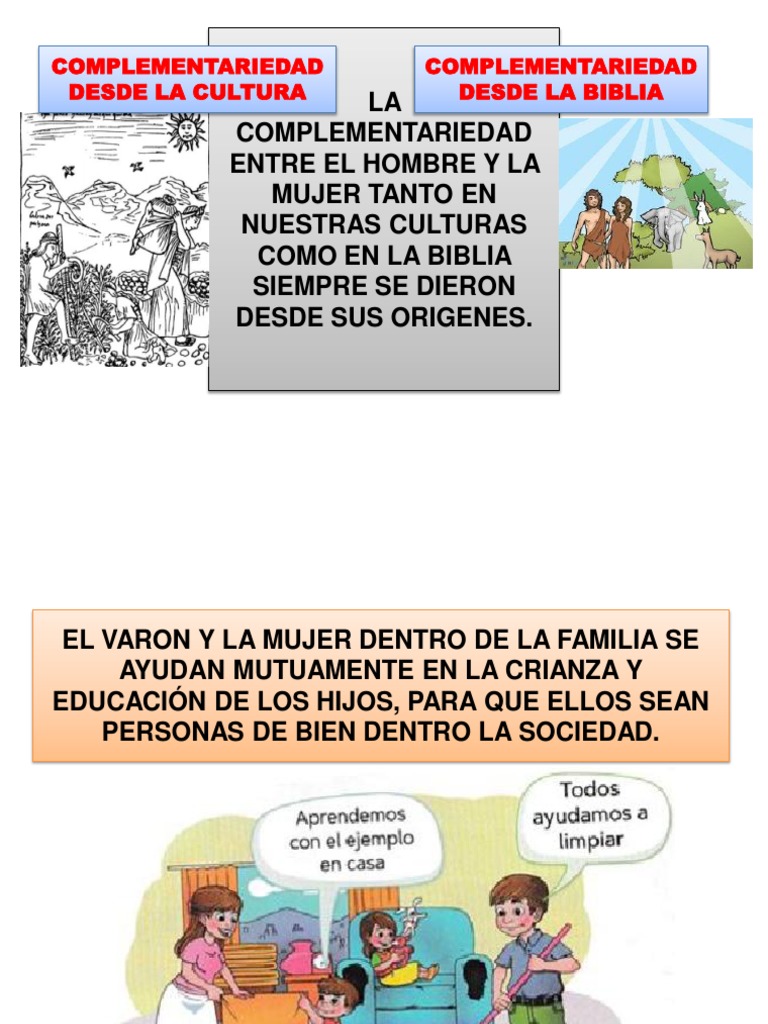 Reciprocidad y Complementariedad Entre El Hombre y La Mujer 3° | PDF