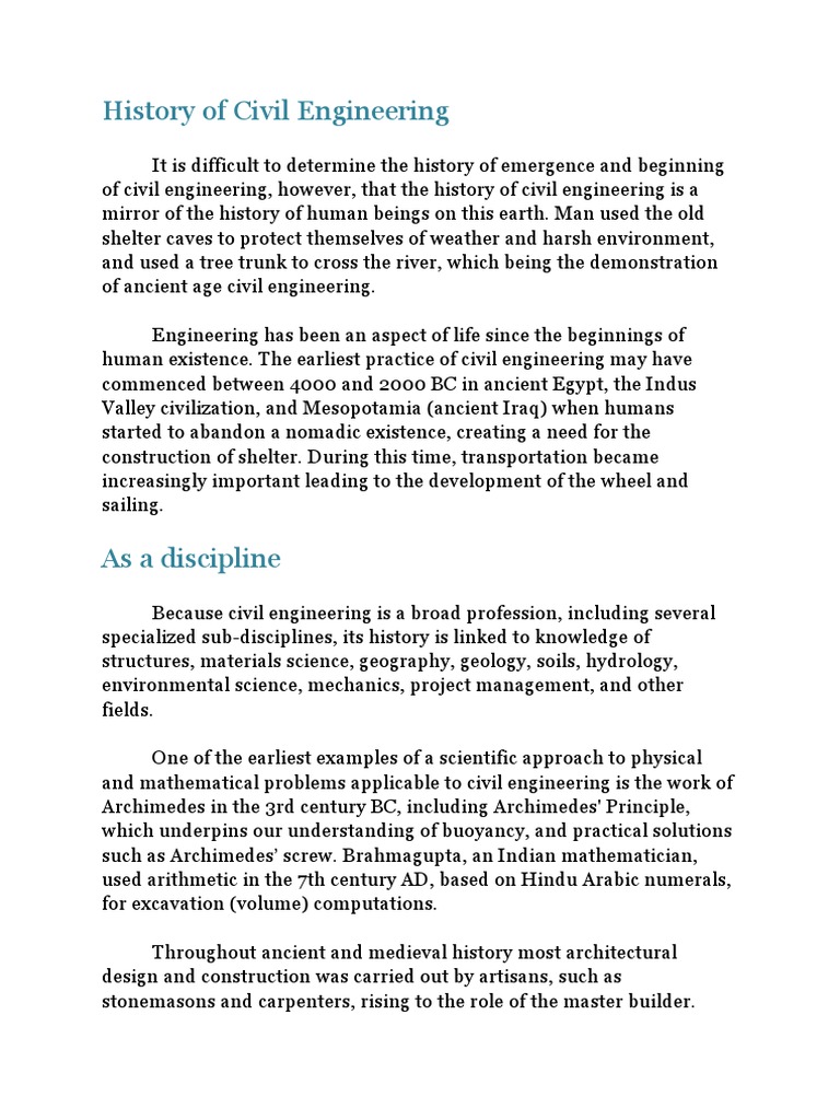History of Civil Engineering | PDF | Civil Engineering | Engineering