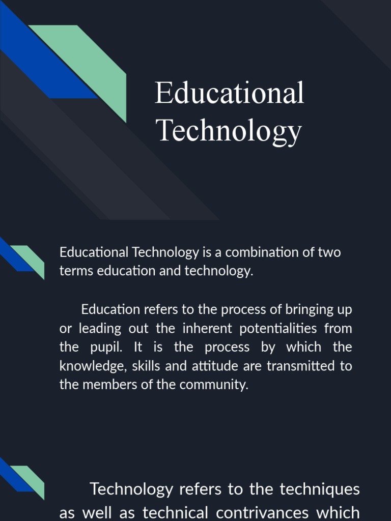 Meaning of Educational Technology | PDF | Educational Technology | Learning