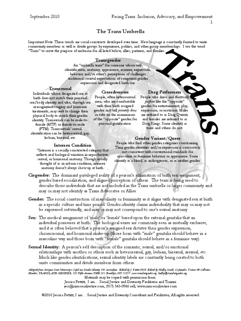 Trans Umbrella | PDF | Transgender | LGBTQIA+ Studies