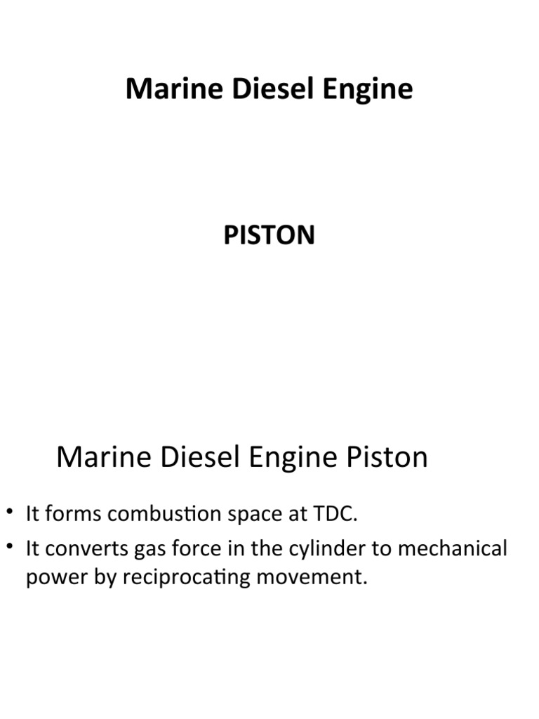 Marine Main Engine Piston | PDF | Piston | Internal Combustion Engine