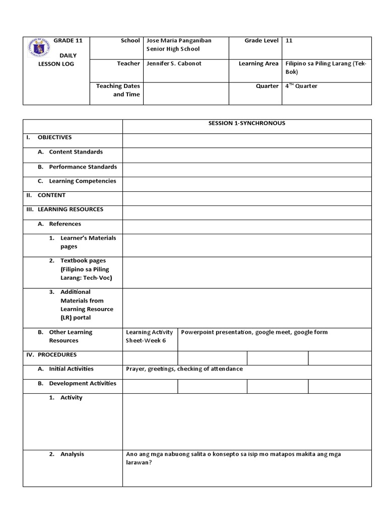 DLP-Piling Larang-Tekbok | PDF