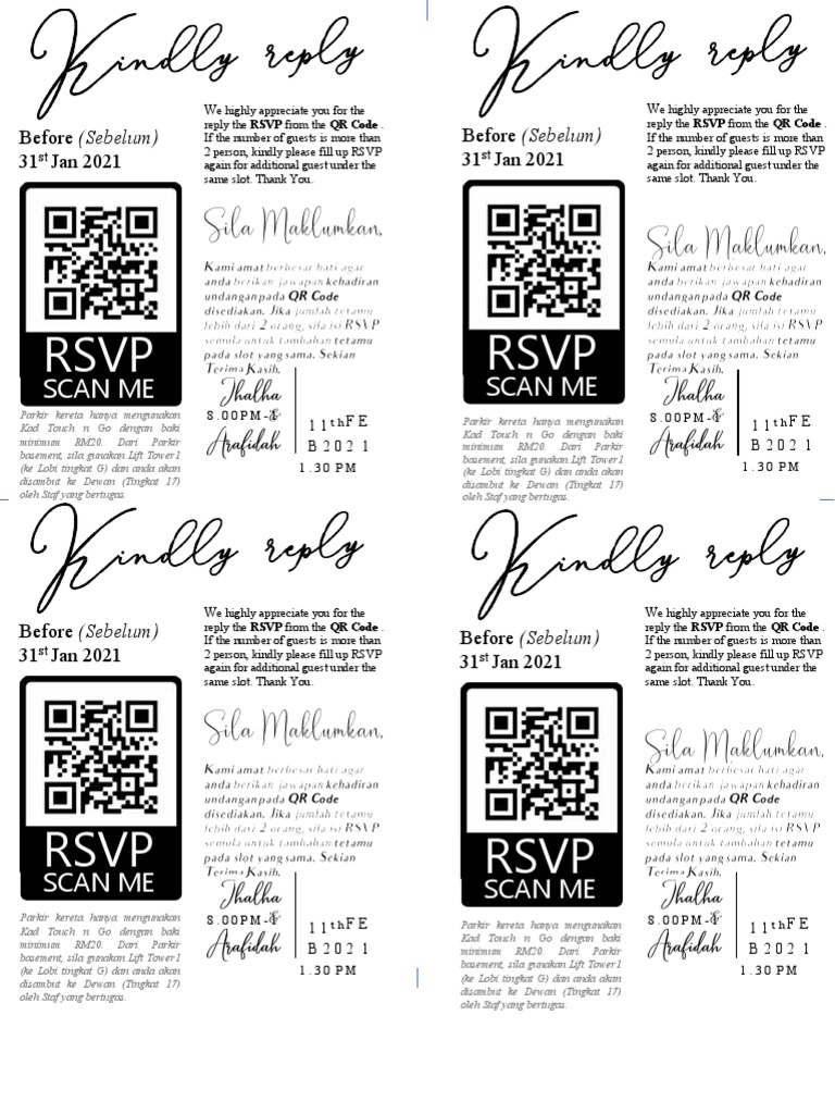 Undangan dan Petunjuk RSVP | PDF