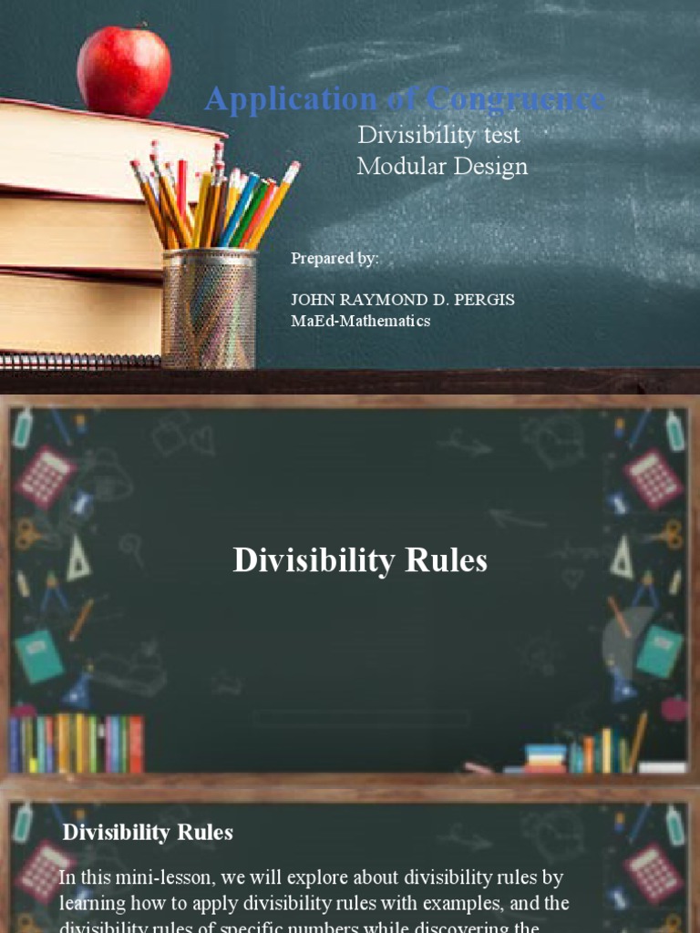 Divisibility Test Modular Design Presentation | PDF | Division ...
