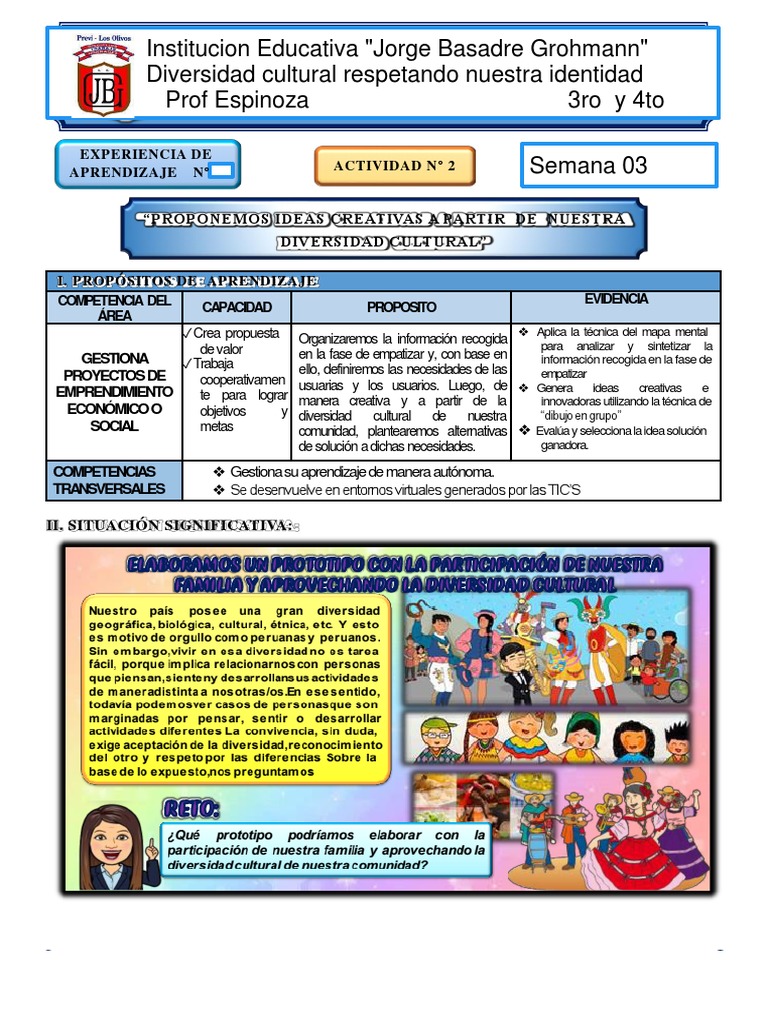 IDEAR - Diversidad Cultural 3ro y 4 To | PDF | Aprendizaje | Lima