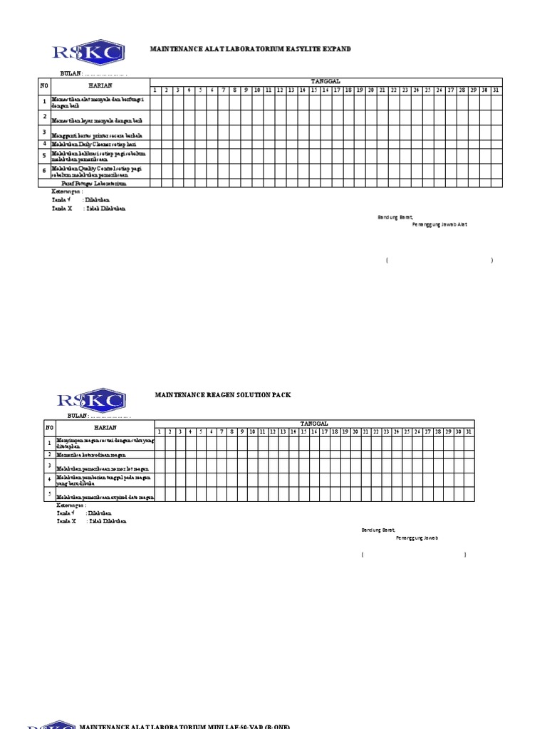 Form Ceklis Alat | PDF