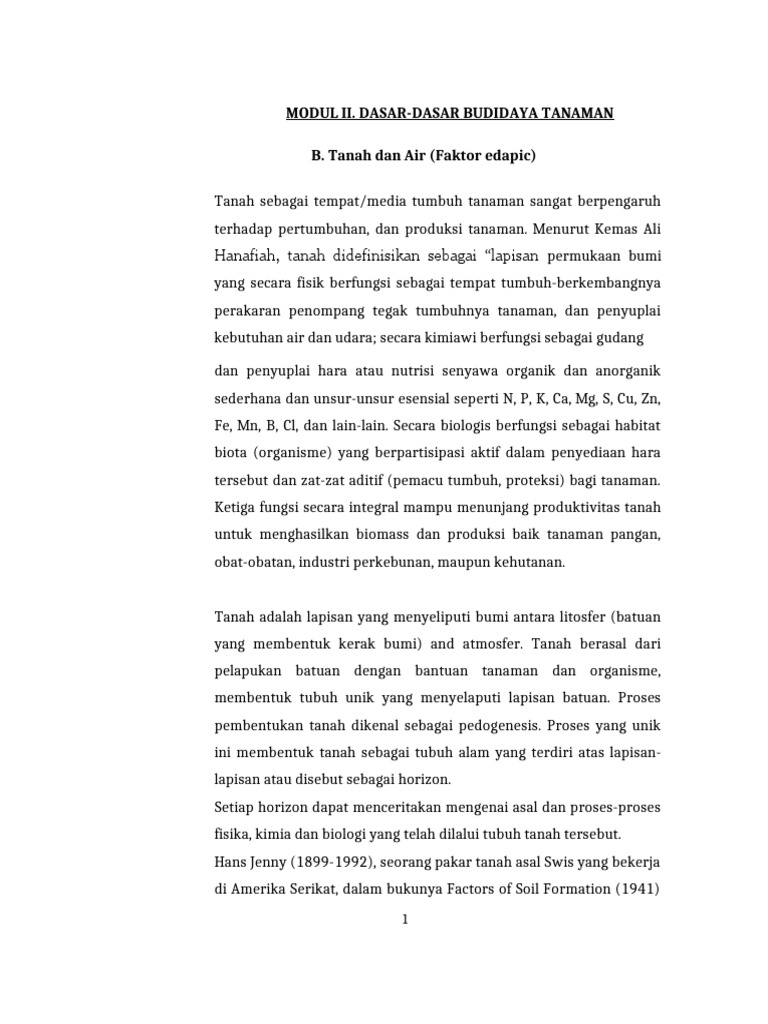 Modul 2 - DASAR-DASAR BUDIDAYA TANAMAN X ATPH SEM GENAP | PDF