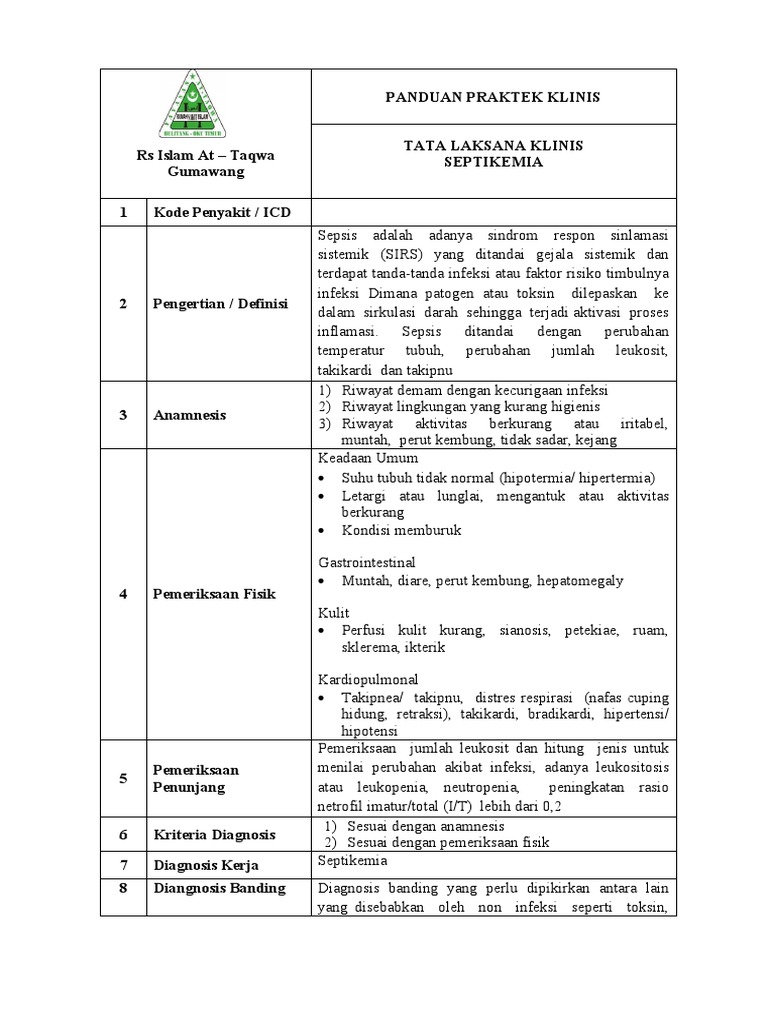PPK Sepsis Dewasa | PDF