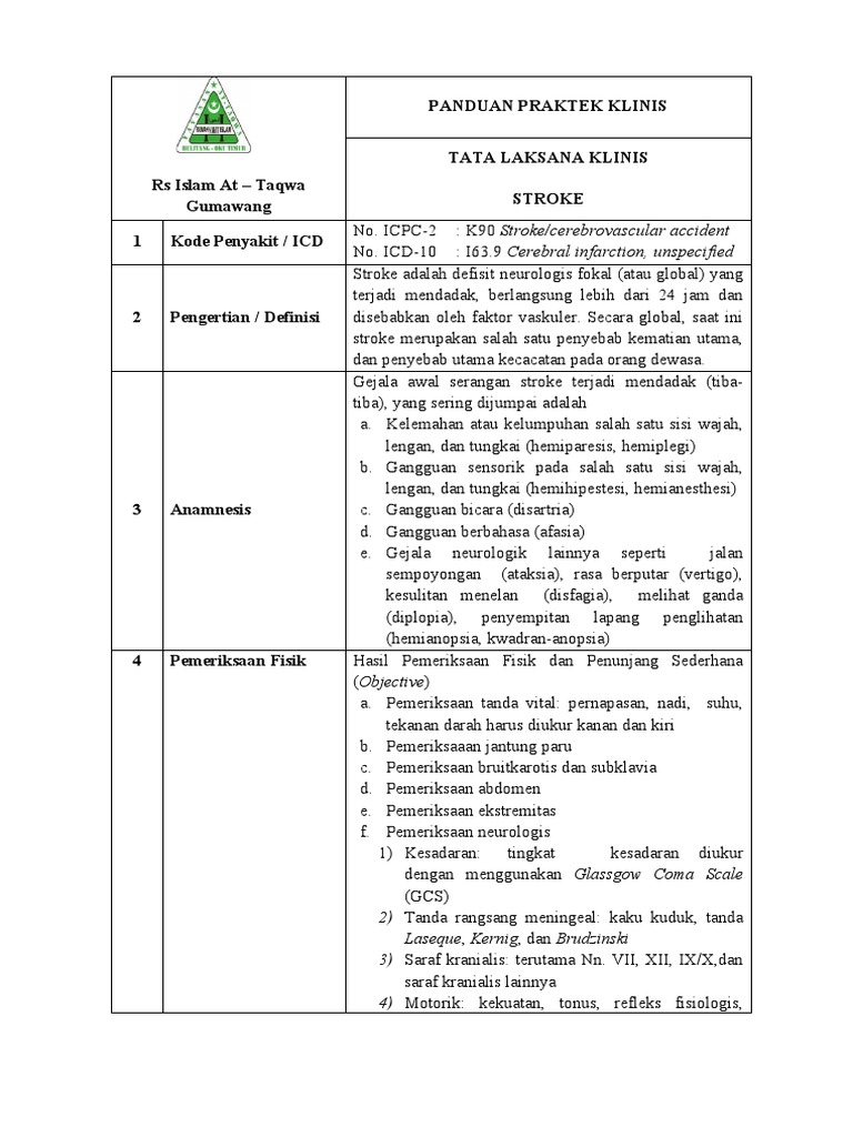 Panduan Tatalaksana Stroke 2023 | PDF