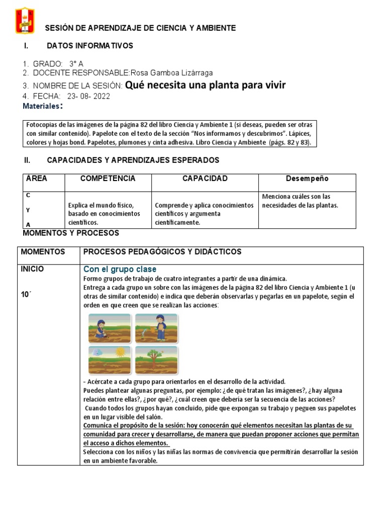 Necesidades de las Plantas 3° A | PDF | Hipótesis | Aprendizaje