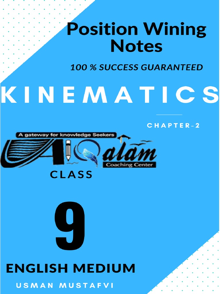 9th Class Physics Notes For Chapter 2 | PDF | Acceleration | Velocity 9th Class Physics Notes For Chapter 2 | PDF | Acceleration | Velocity