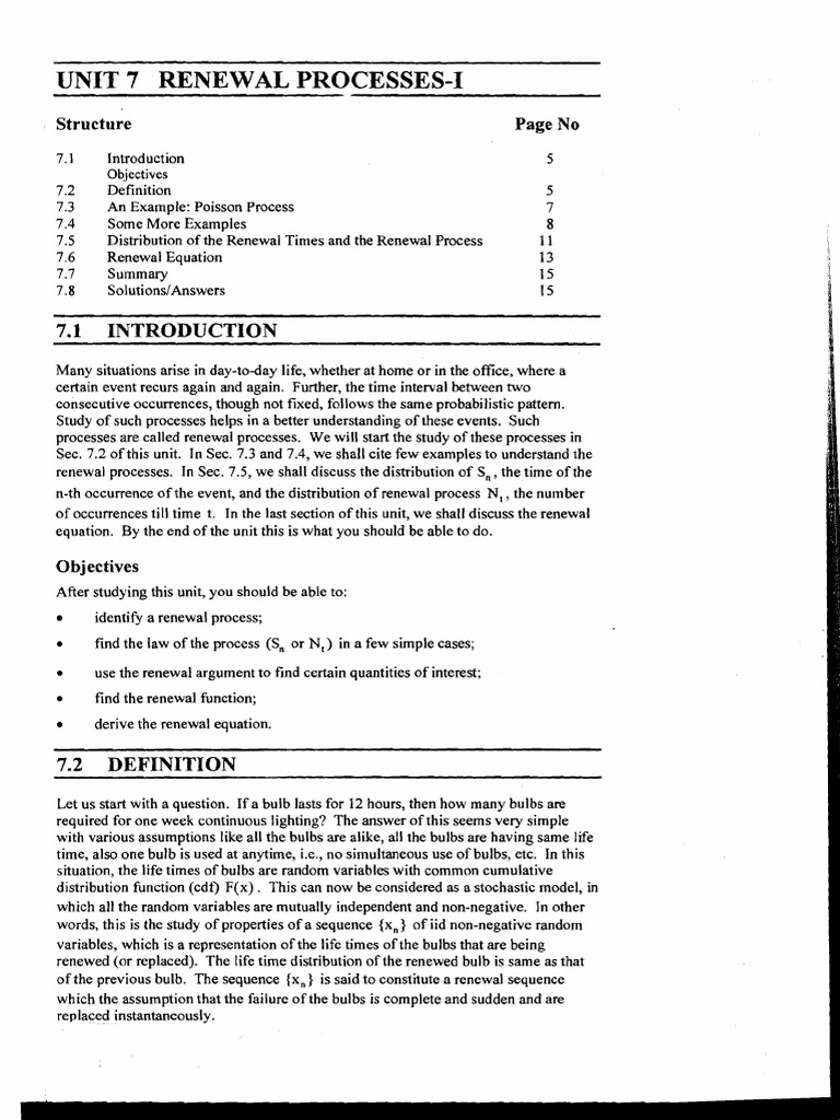 Renewal Processes Explained | PDF | Probability Distribution ...