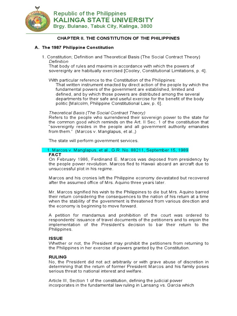 Chapter 2 - Constitution of The Philippines | PDF | Political Science | Constitutional Law