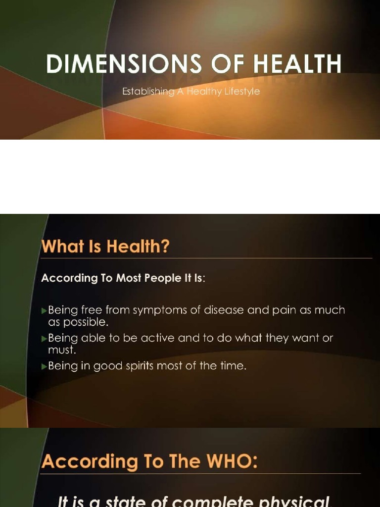 Dimensions of Health | PDF