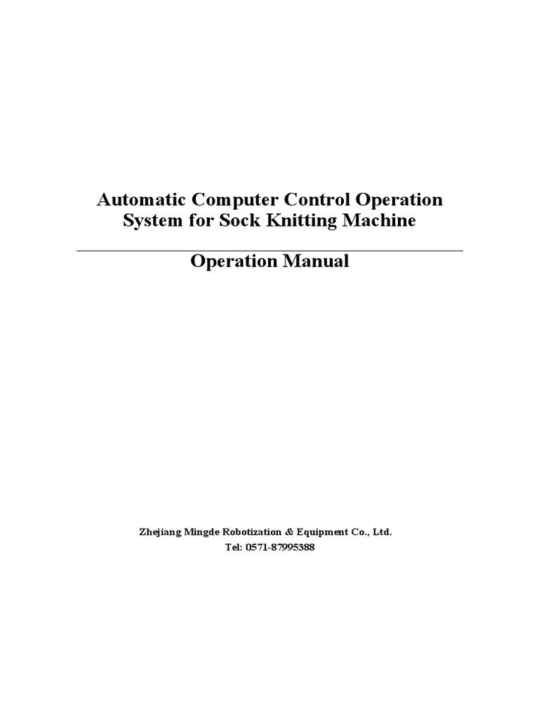 Automatic Computer Control Operation System For Sock Knitting Machine ...