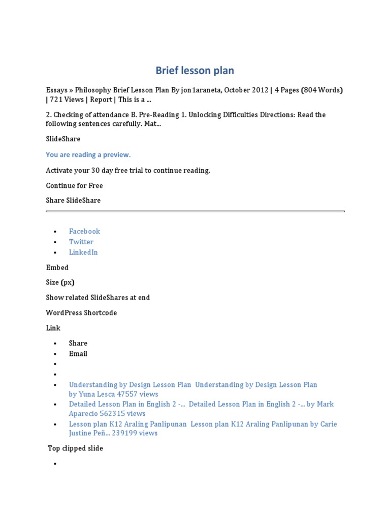 Brief-lesson-plan | PDF