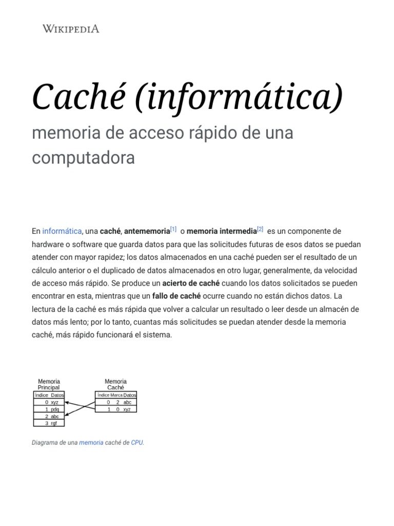 Caché (Informática) - Wikipedia, La Enciclopedia Libre | PDF | Caché ...