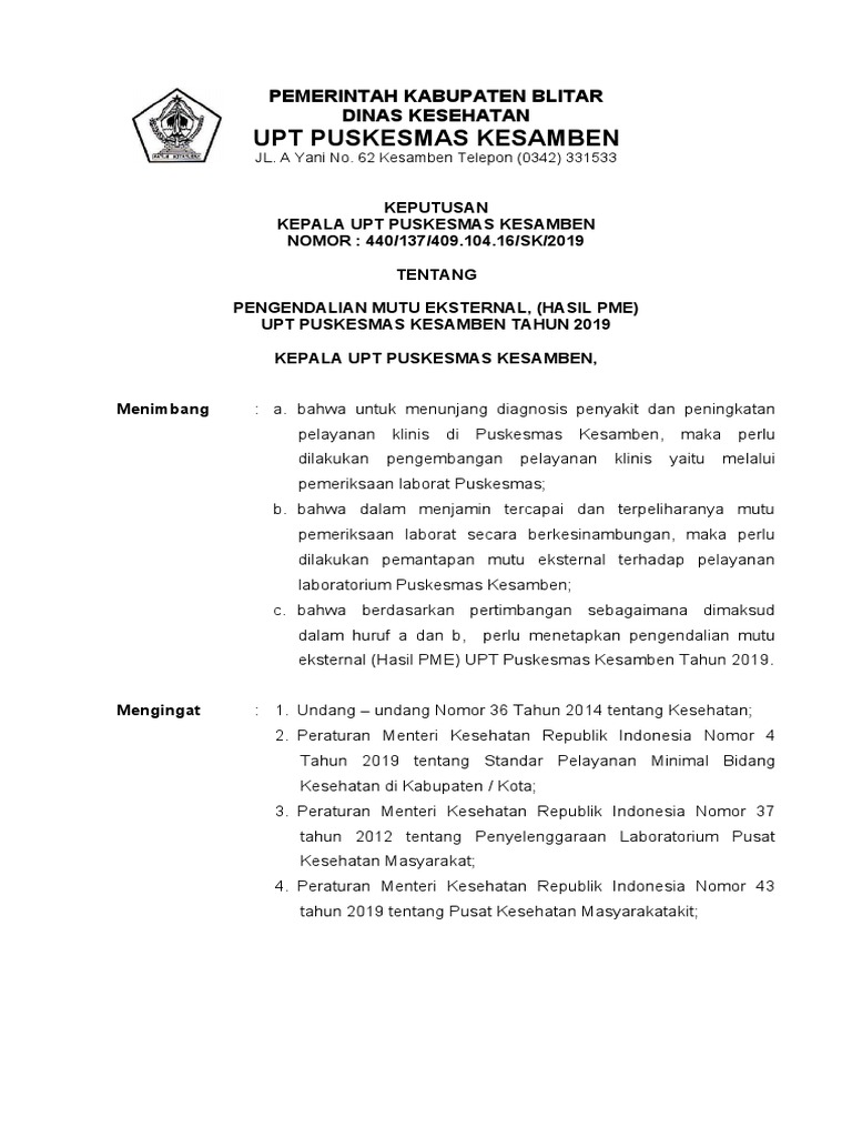SK Pme, Hasil Pme | PDF