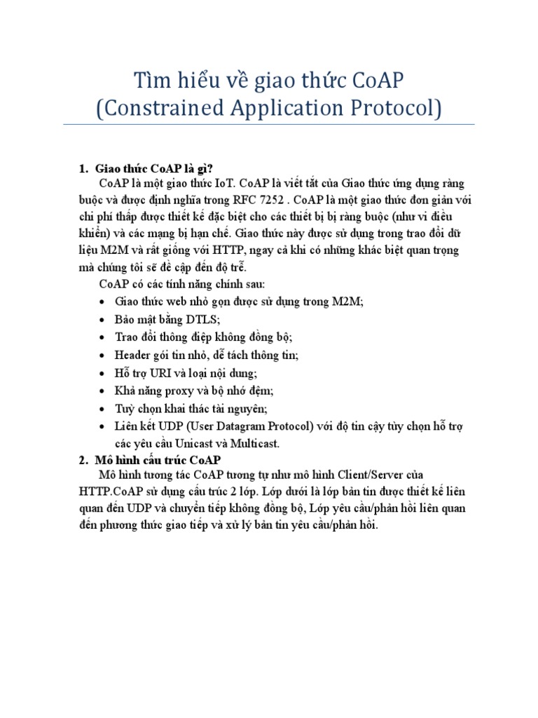 Tìm hiểu về giao thức CoAP | PDF