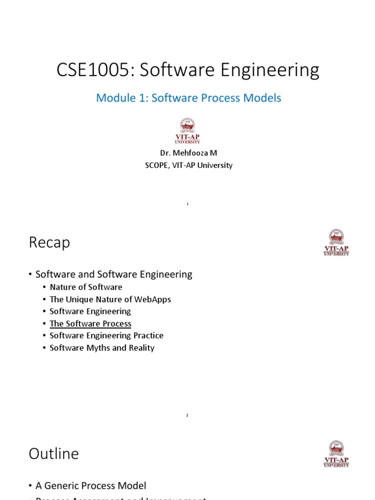 CSE1005: Software Engineering: Module 1: Software Process Models | PDF | Component Based ...