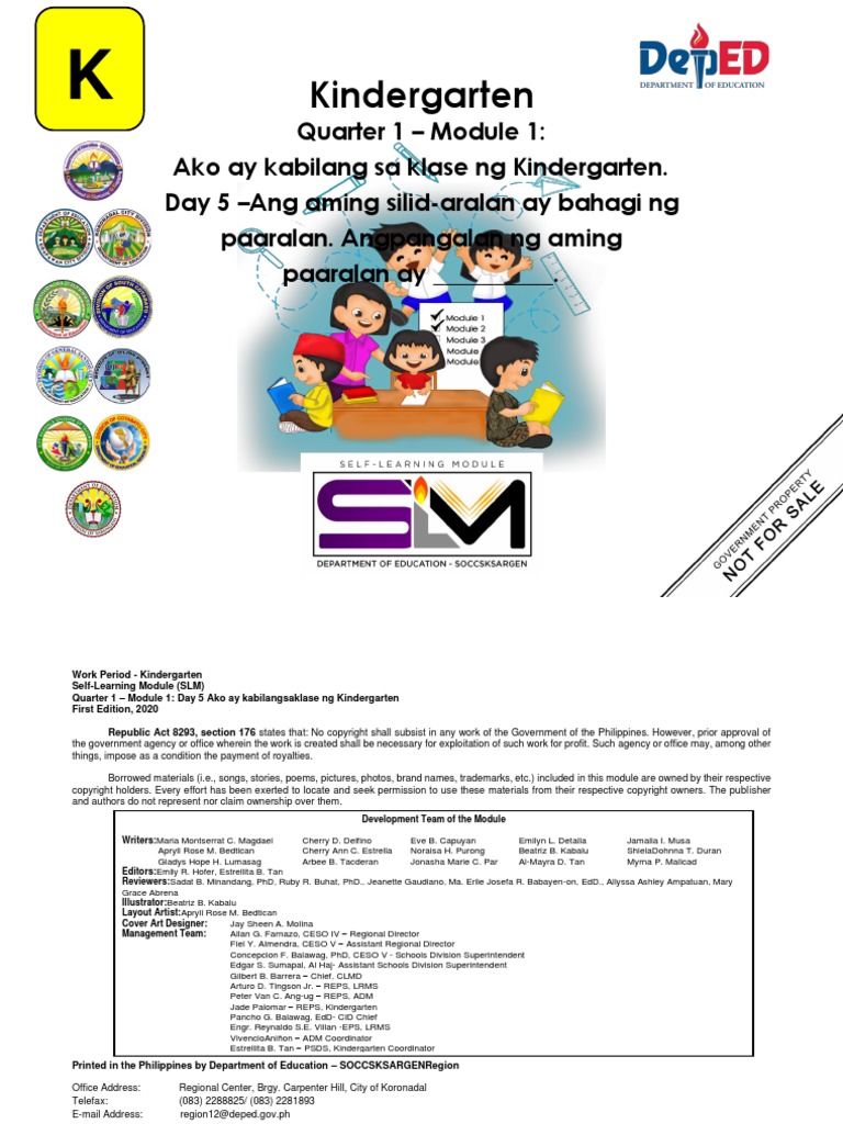 Kinder Week 1 - Day 5 | PDF | Learning | Understanding