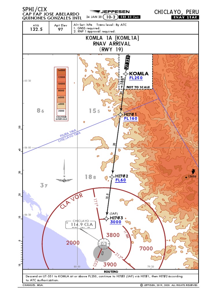 SPHI/CIX RNAV STAR Arrival and Approach Chart for Chiclayo, Peru ...