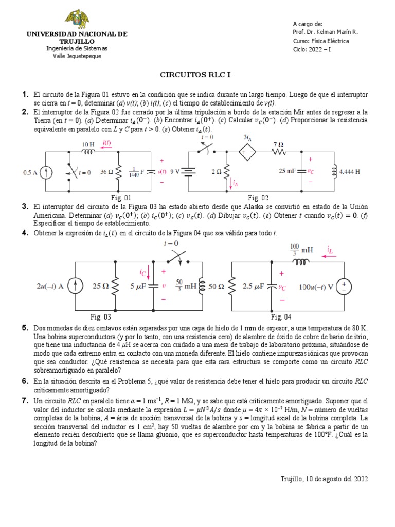 S12 Practica Circuitos RLC I | PDF | Inductor | Resistencia Eléctrica y Conductancia