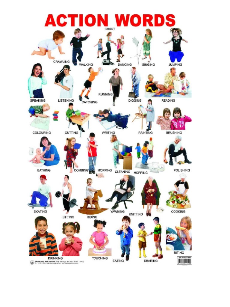 08 HW Action Verbs Present Continuous | PDF