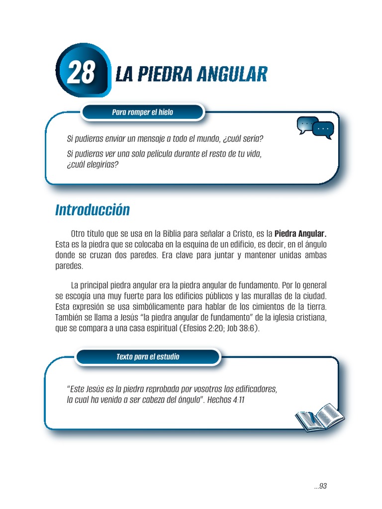28 La Piedra Angular | PDF | Jesús | Biblia