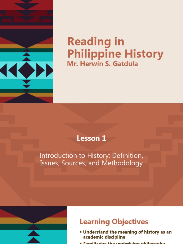 Reading in Philippine History - Lesson 1 | PDF | Historian | Science
