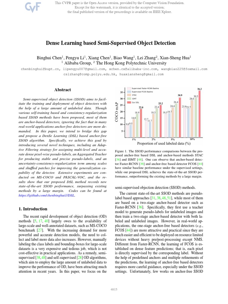 Chen Dense Learning Based Semi-Supervised Object Detection CVPR 2022 Paper | PDF | Applied ...