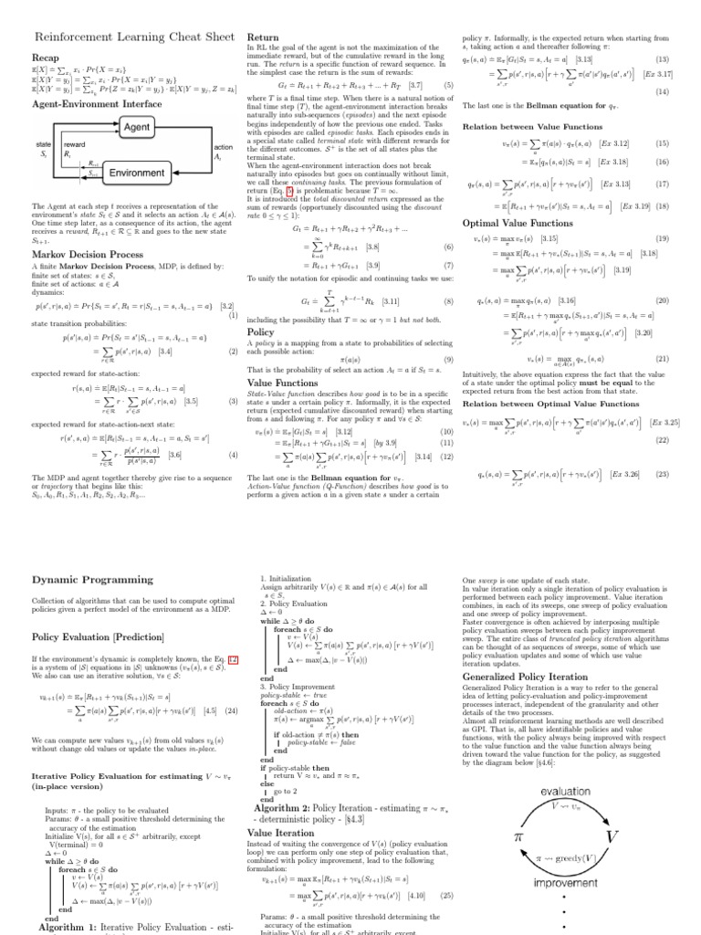 rl_cheatsheet | PDF | Applied Mathematics | Mathematics