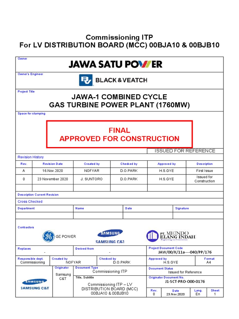 JAW - 00-K - 11a - 040 - PP - 176 - Commissioning ITP-LV DISTRIBUTION ...