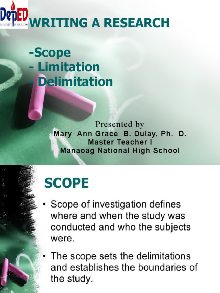 Scope and Limitation | PDF