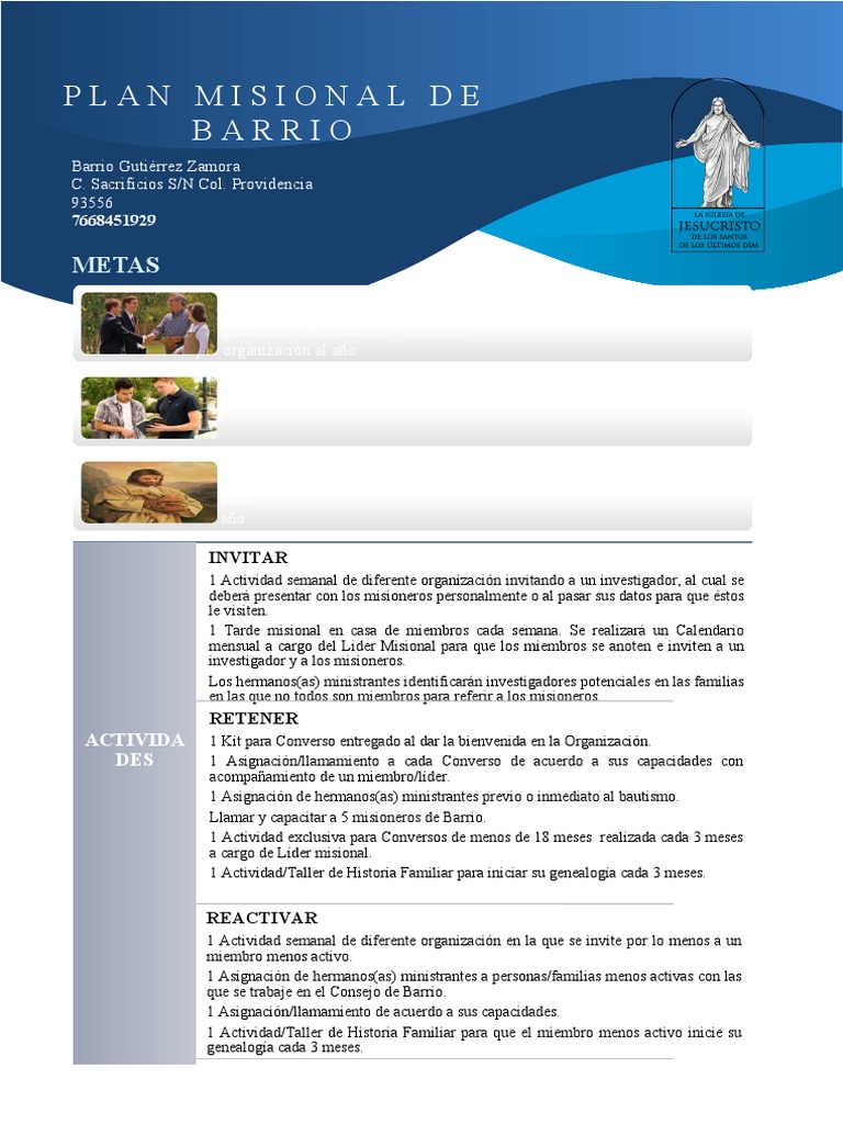 Plan Misional de Barrio 2022 | PDF