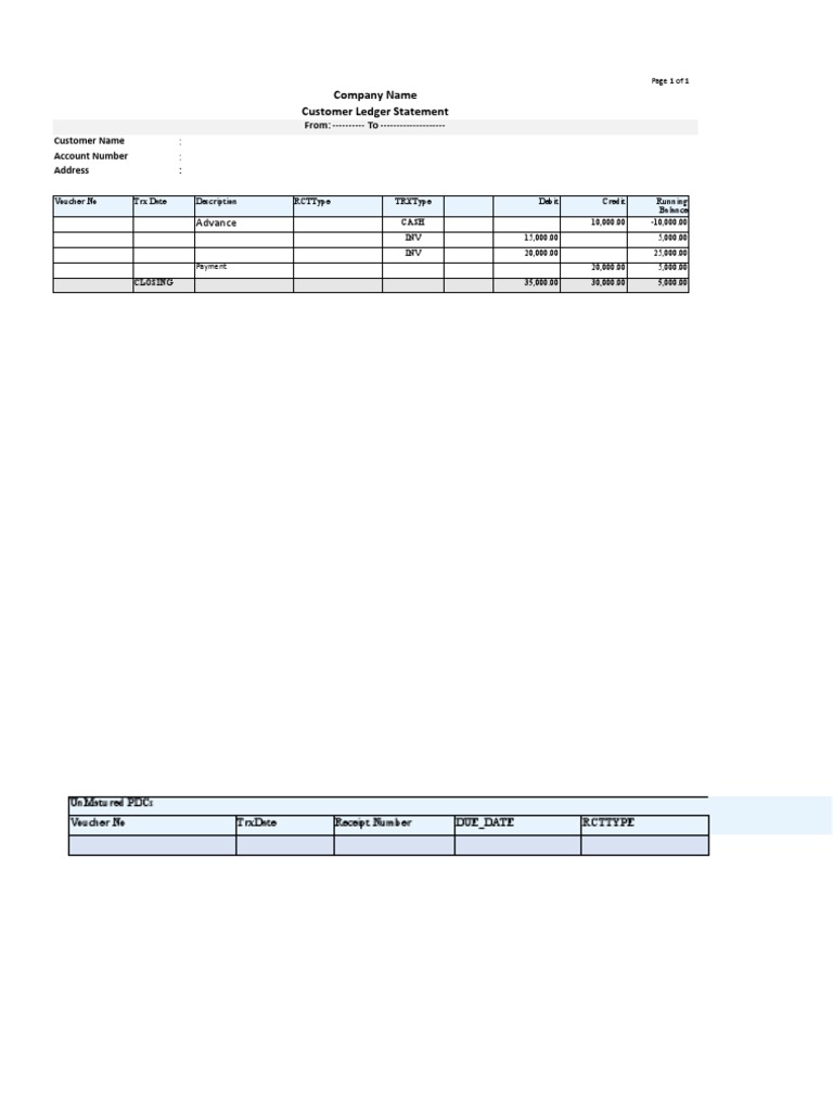 Customer SOA Format | PDF