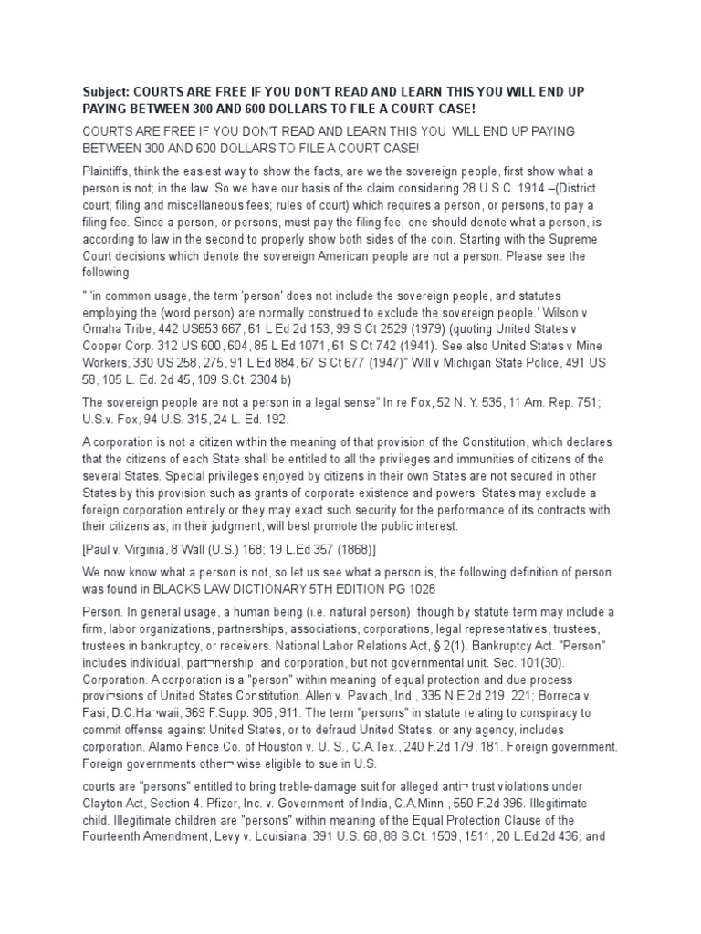 Courts Are Free If You Don T Read and Learn This You Will End Up Paying Between 300 and 600 ...