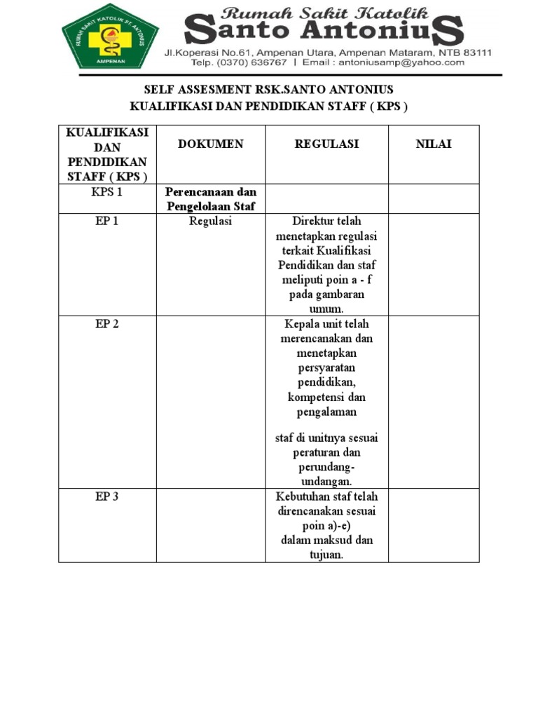 Kualifikasi Dan Pendidikan Staff (KPS) Starkes | PDF