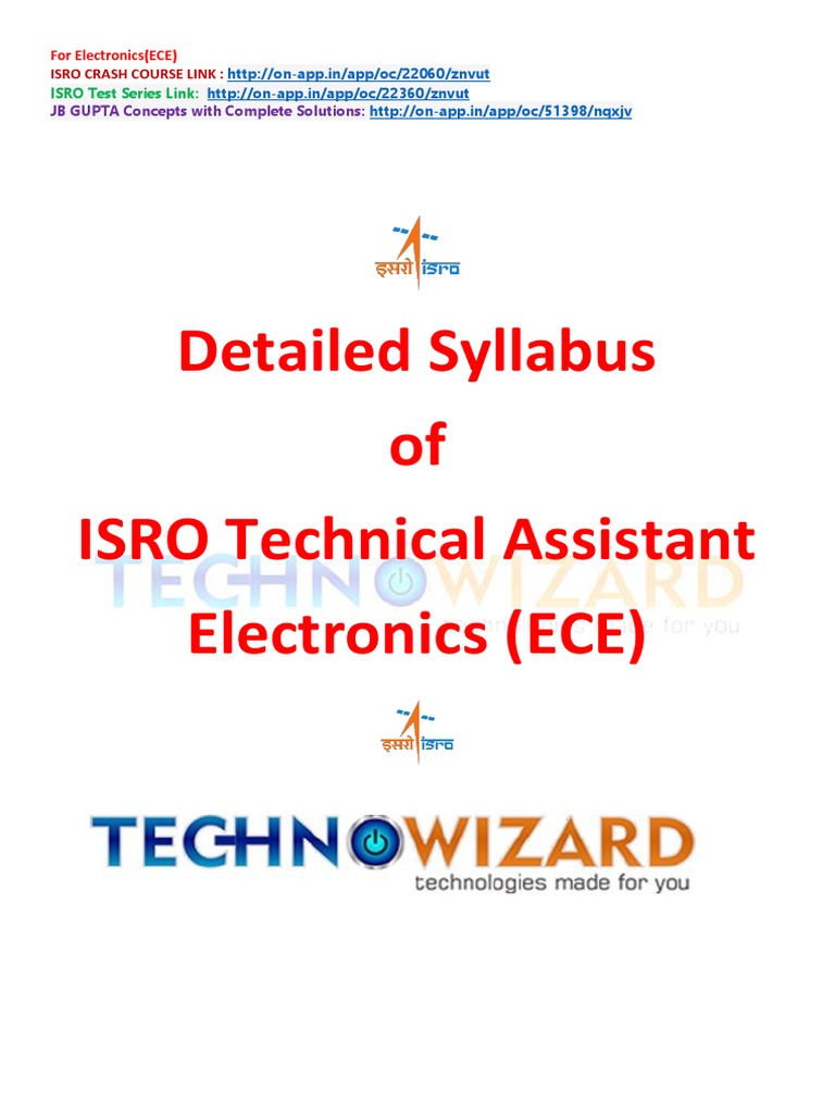 Detailed Syllabus of ISRO Technical Assistant Electronics (ECE) | PDF | Amplifier | Bipolar ...