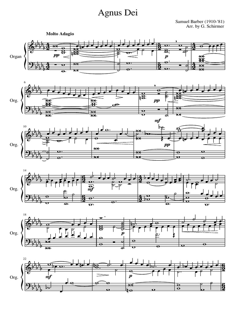 Agnus Dei Samuel Barber | PDF | Teoría musical | Modernismo (música)