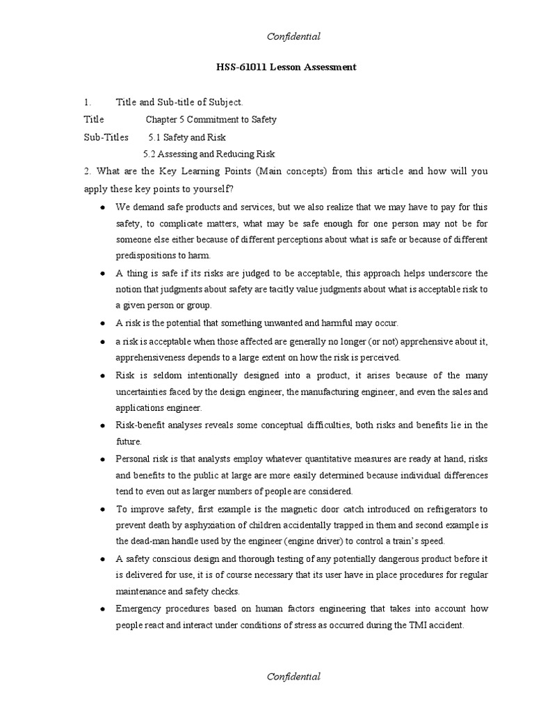 Assessment Form HSS | PDF | Risk | Safety