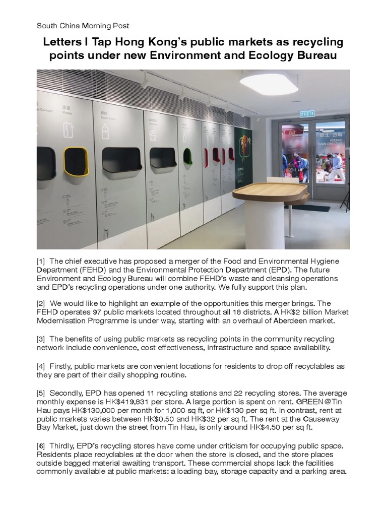 Newspaper Article - Recycling Point | PDF | Recycling | Natural Environment